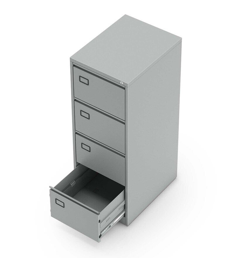 Buy SOS Metal File Cabinet in Silver Grey Finish by Spacewood Office ...