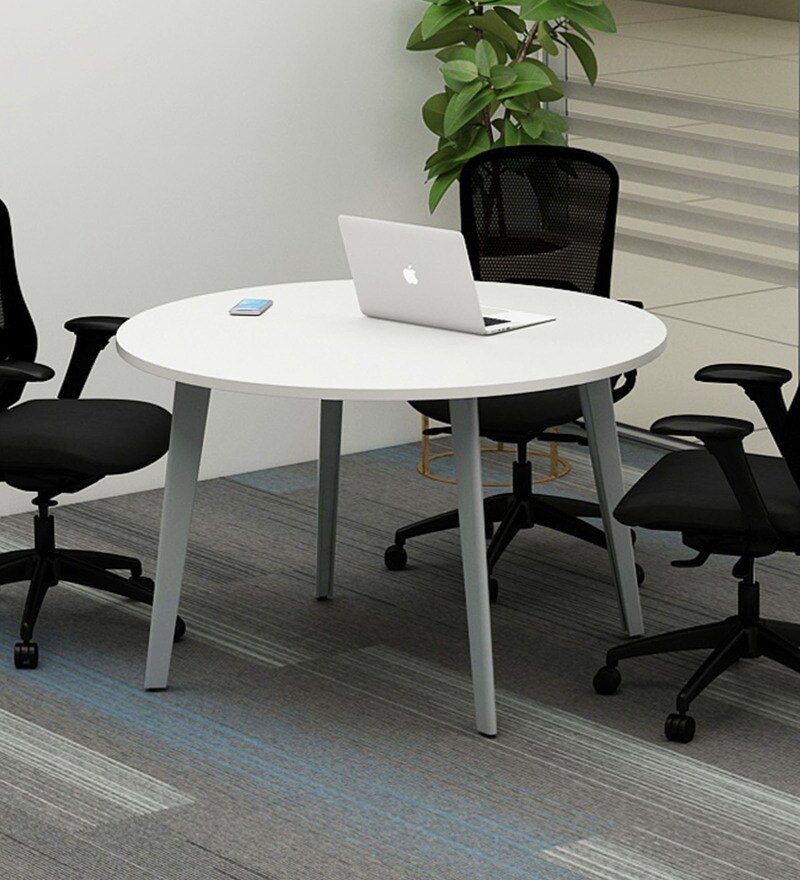 Buy SOS Liteoffice Round Meeting Table in Everest White Colour by ...