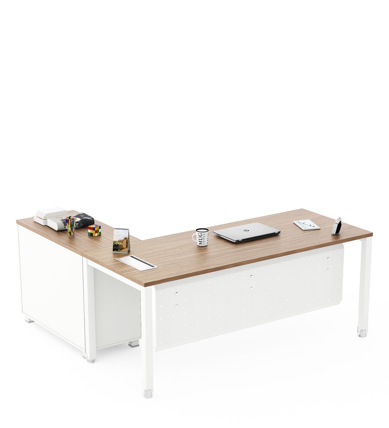Buy SOS Wizard Executive Desk with Filing Cabinet in Persian Walnut ...
