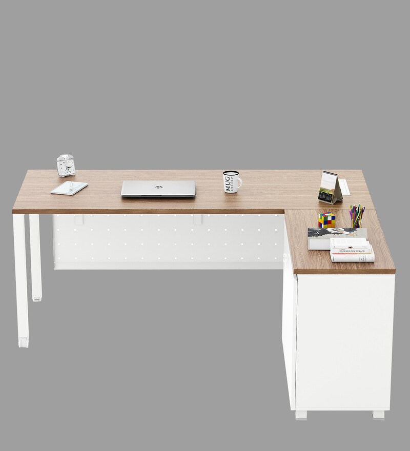 Buy SOS Wizard Executive Desk with Filing Cabinet in Persian Walnut ...