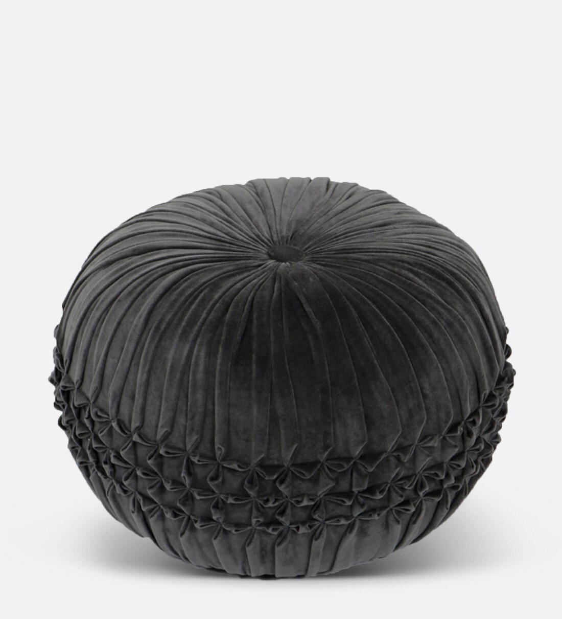Buy Specially Handcrafted Soft Velvet Pouf In Black Colour By Grhamoy ...