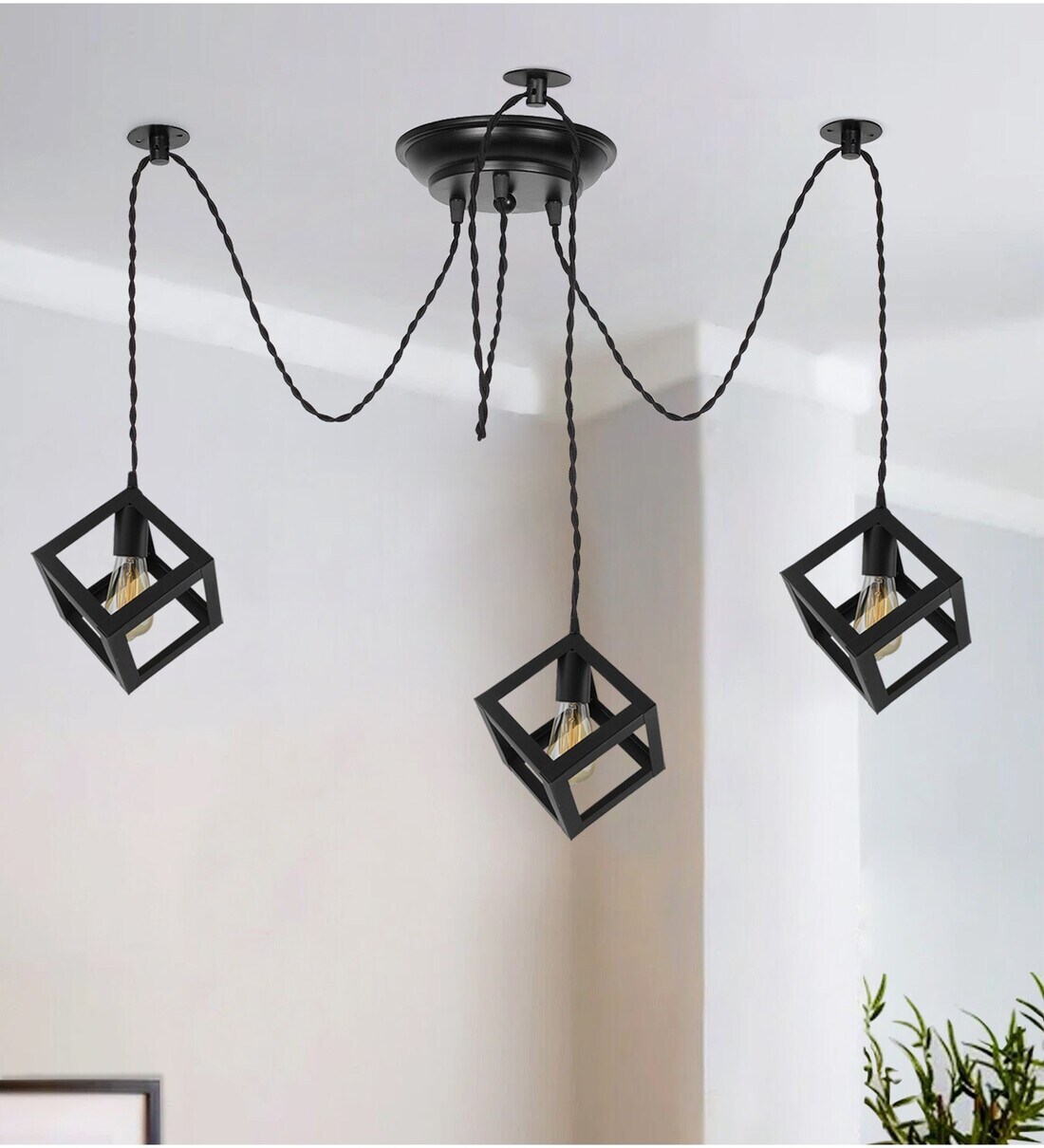 Buy Spider Cube 3 Arms Vintage Edison Style E 27 Holder Adjustable ...