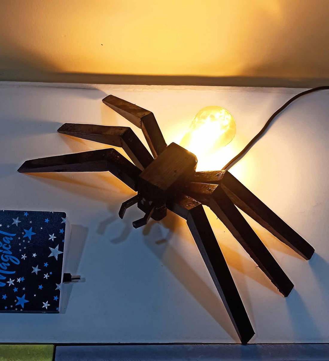 Buy Jayson Spider Black Wood Shade Kids Wall Light by Soulspiti at 31% ...