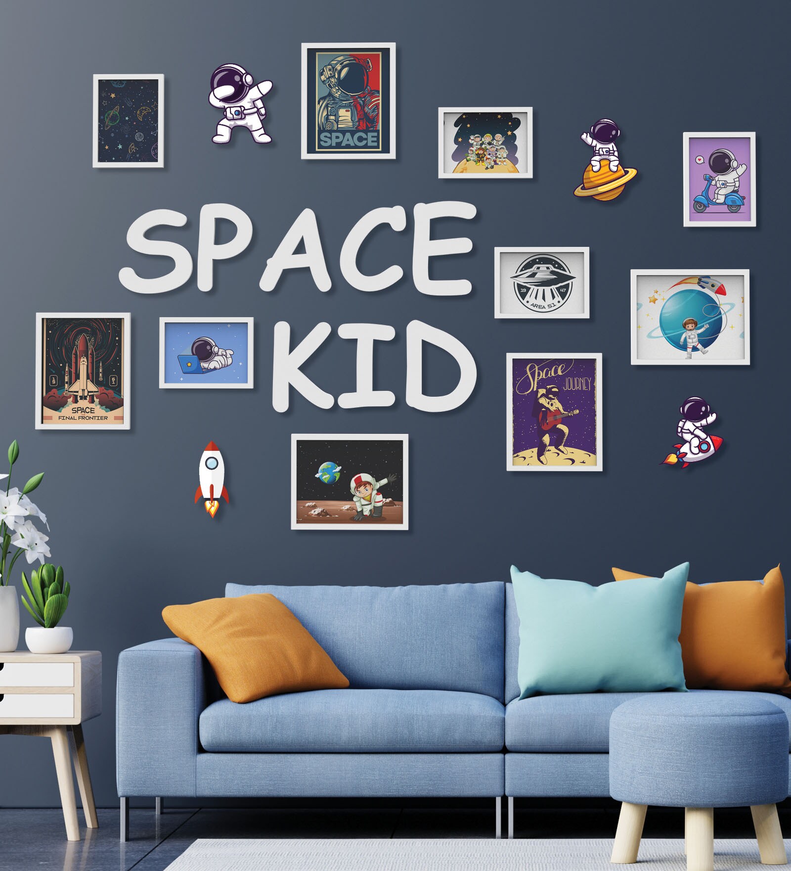 Buy Space Kid Plaque (Set Of 10) White MDF Collage-Photo Frames at 10% ...
