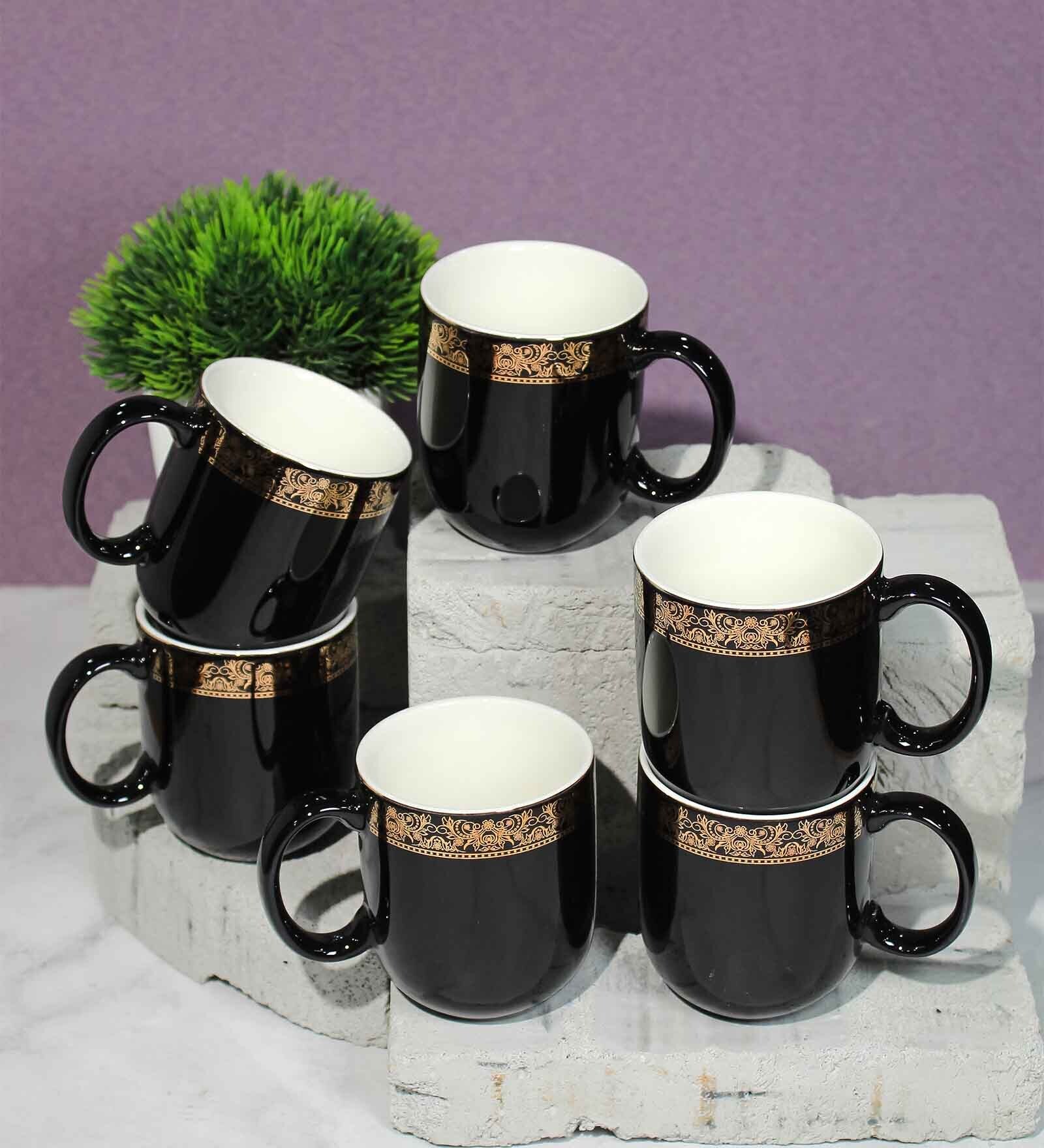 Buy Sparkle Mug 200ml Set of 6 Black at 6% OFF by Vola | Pepperfry