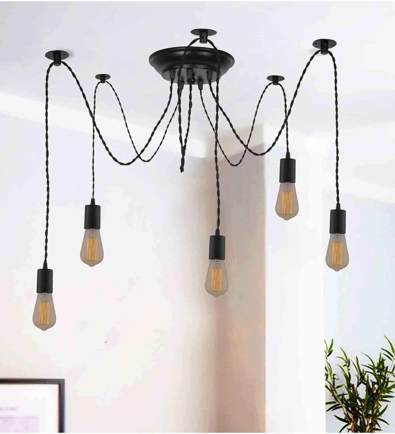 Buy Spider 5 Arms Vintage Edison Style E 27 Holder Adjustable Cluster ...