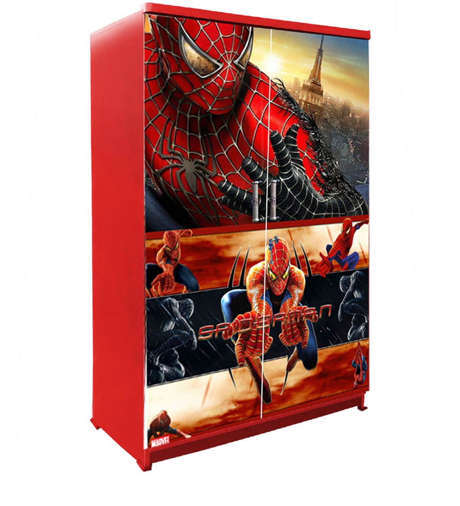 Buy Spiderman Kids Wardrobe in Red Colour by BigSmile Furniture Online ...
