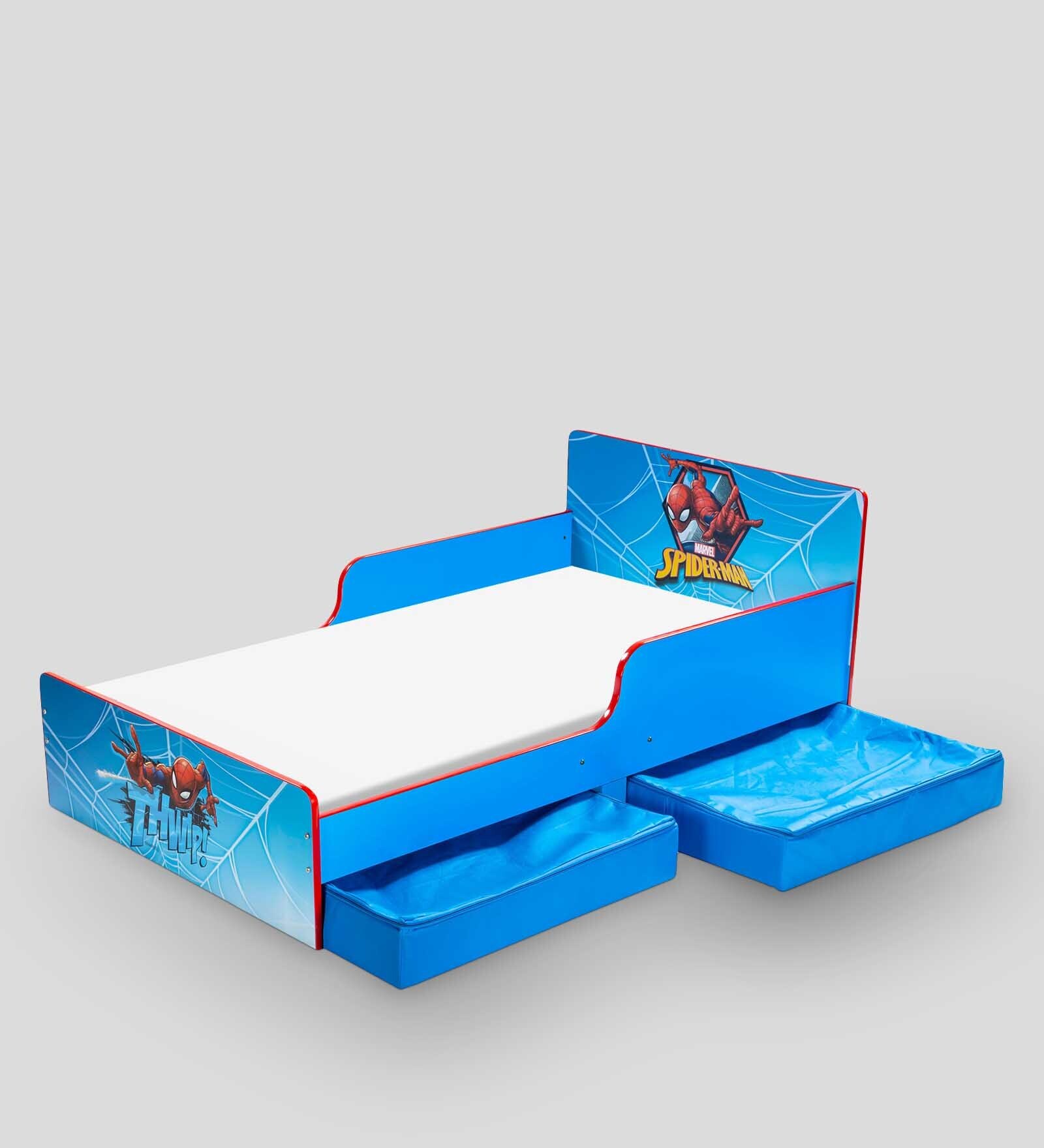 Buy Spiderman Kids Bed in Blue Finish with Drawer Storage at 19% OFF by ...