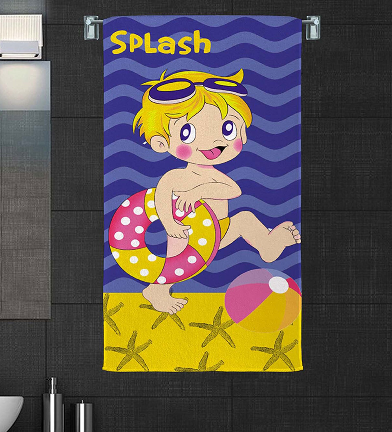 Buy Splash Bath Towel in Blue colour by Sassoon Fab at 100% OFF by ...