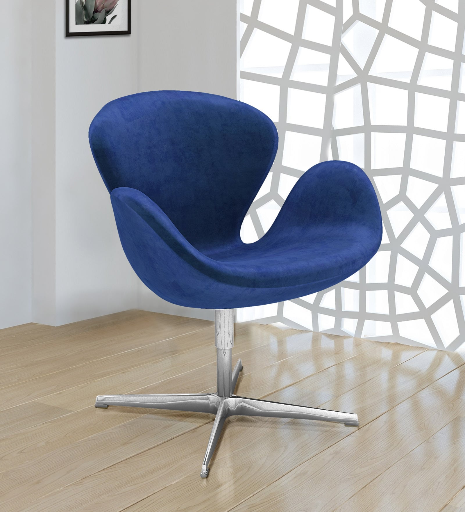 Buy Splendid Revolving Lounge Chair in Denim Blue Colour at 41% OFF by ...