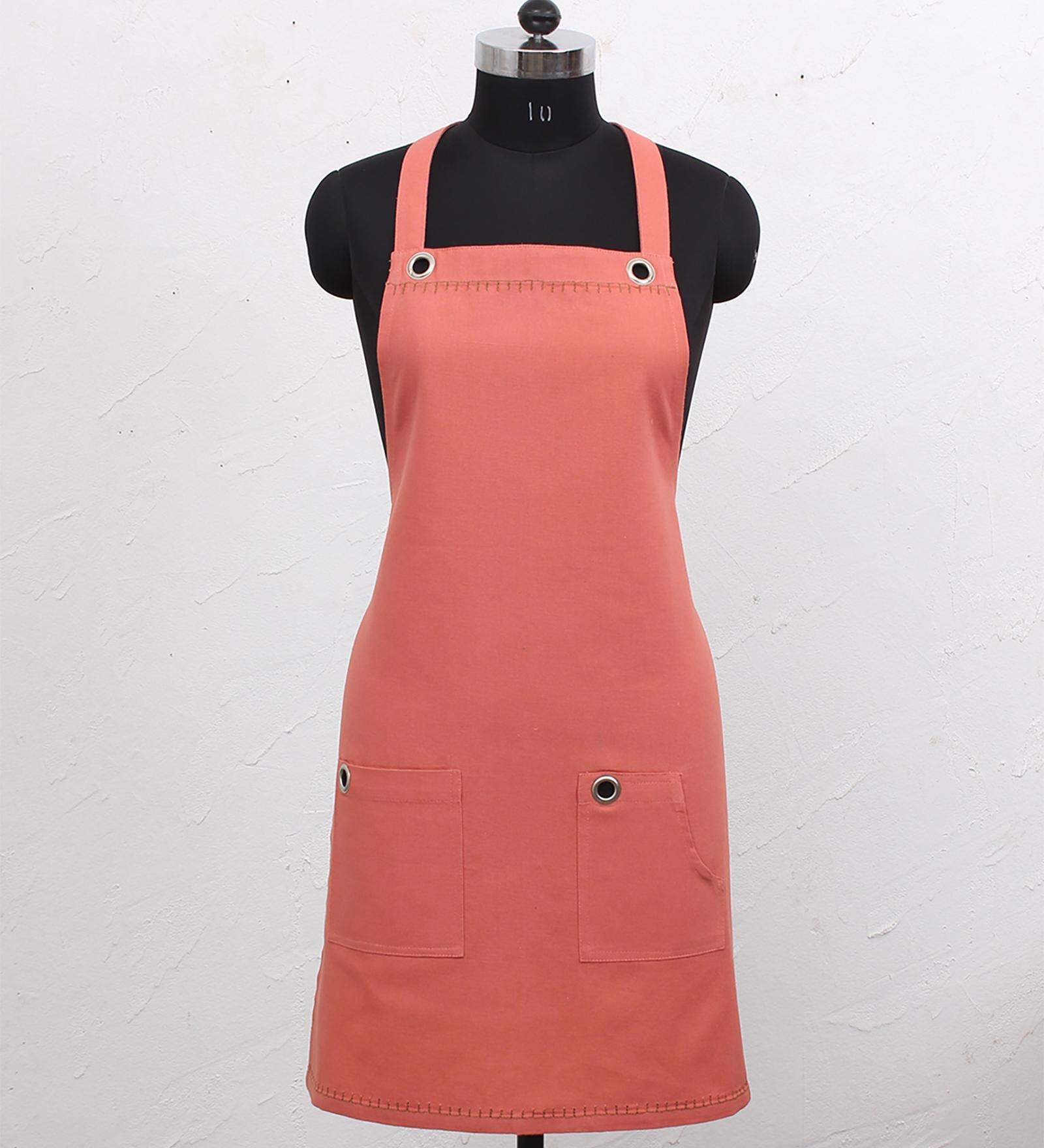 Buy Spring Clean Pink Cotton Apron at 10% OFF by House This | Pepperfry