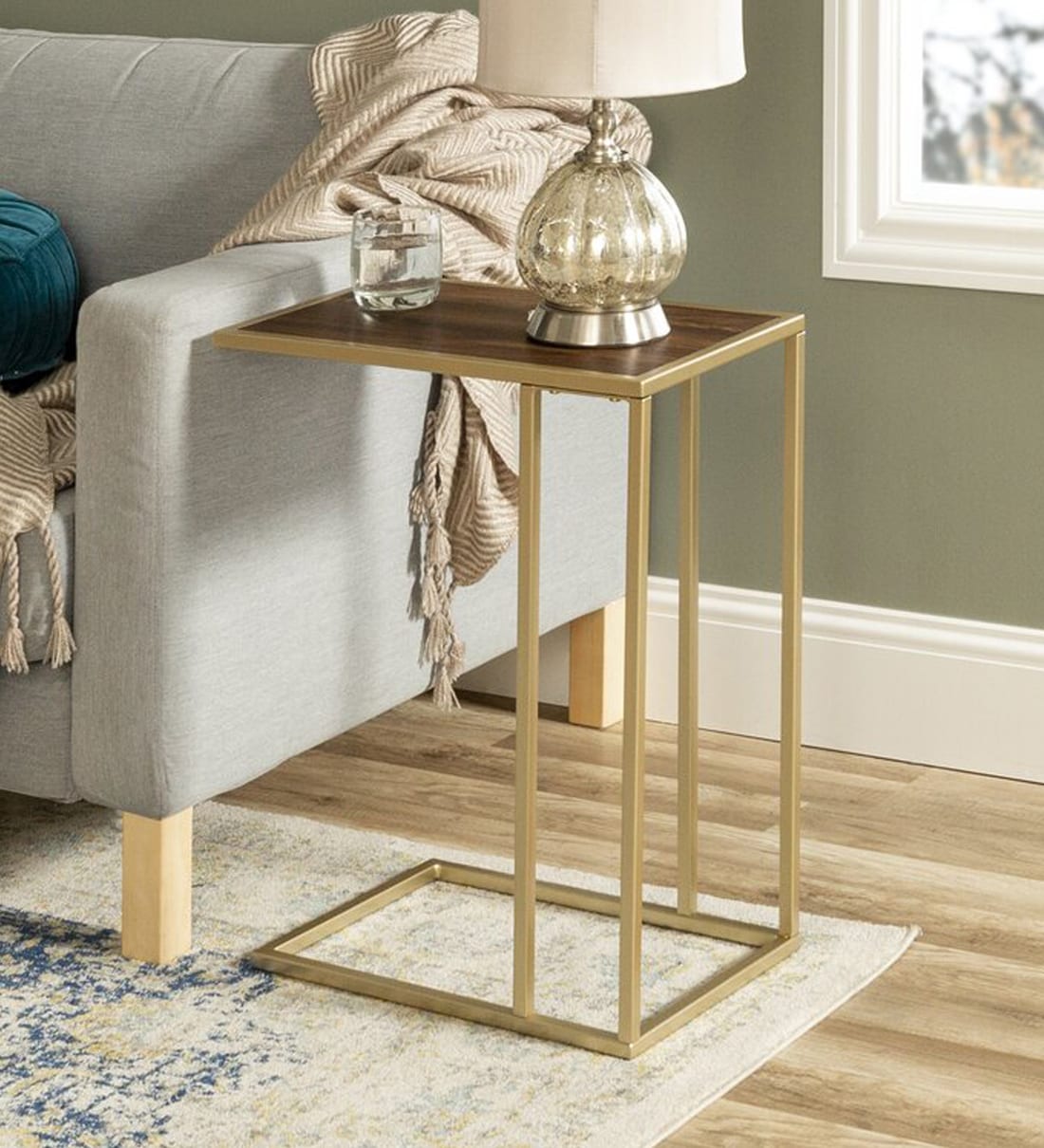 Buy Squal C-Shape End Table Golden Colour by Workspace by AZAZO Online ...