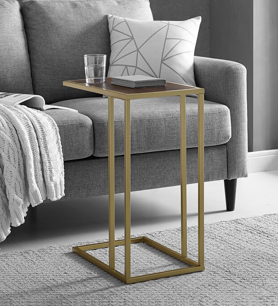 Buy Squal C-Shape End Table Golden Colour by Workspace by AZAZO Online ...