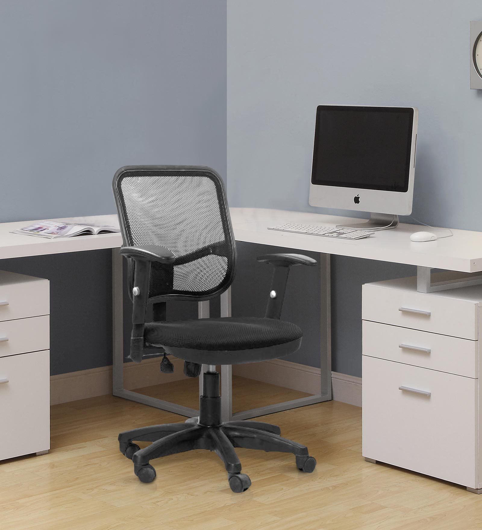 Buy Square Ergonomic Chair in Black Colour By Emperor Online ...