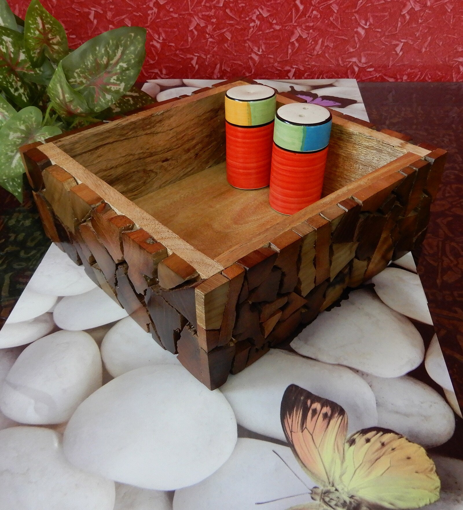 Buy Square Natural-Sheesham Wood Desk Organizer at 42% OFF by Disoo ...