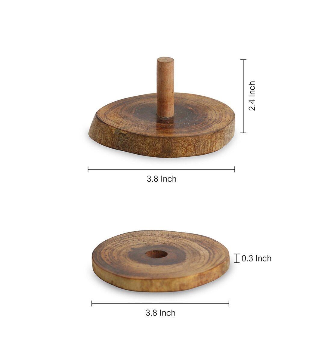 Buy Stack-Circles of Wood Log (Set of 4) MDF Table Coaster with Stand ...