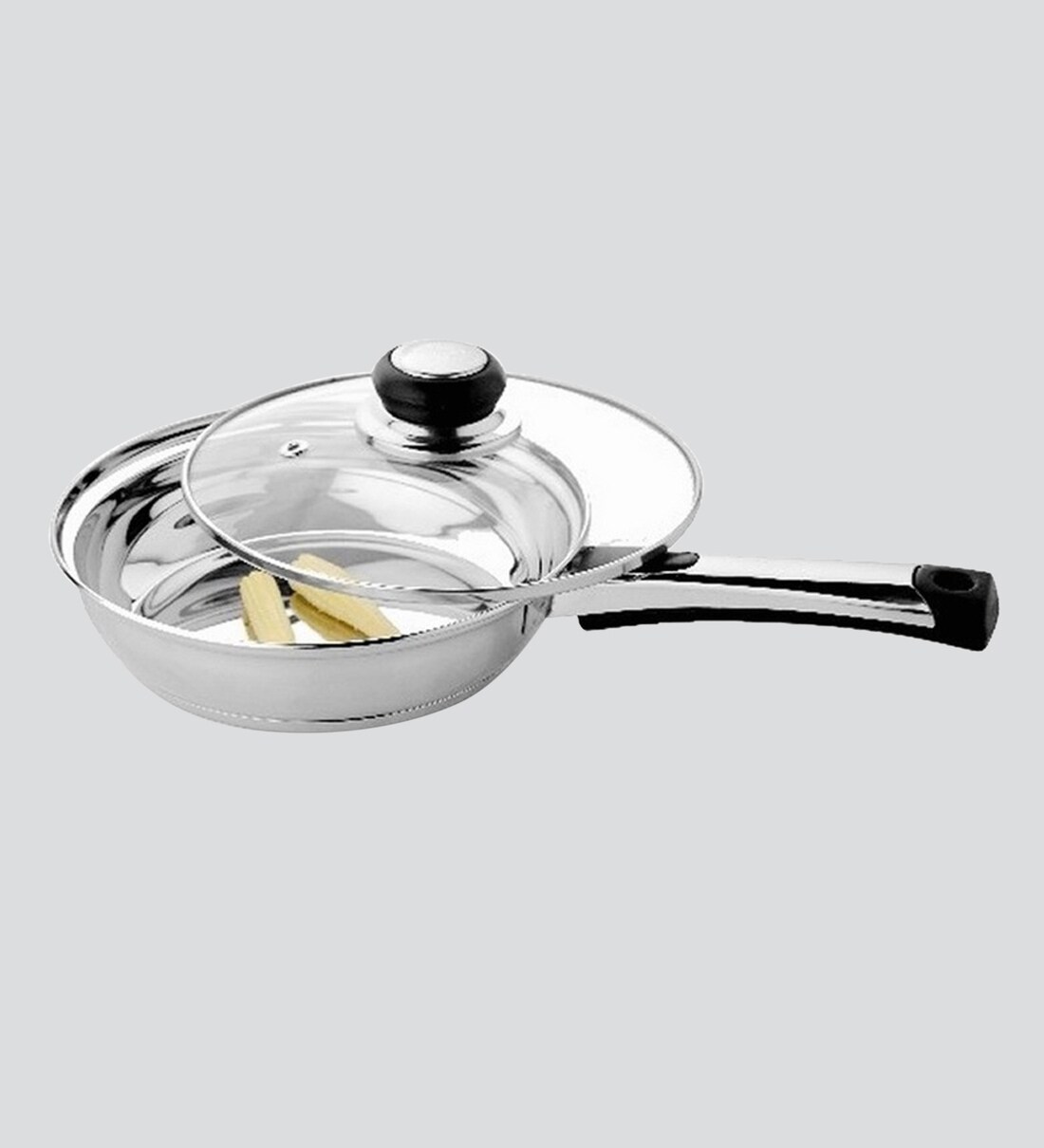 Buy Stainless Steel 1 Ltr American Frying Pan with Lid by Steelcraft ...