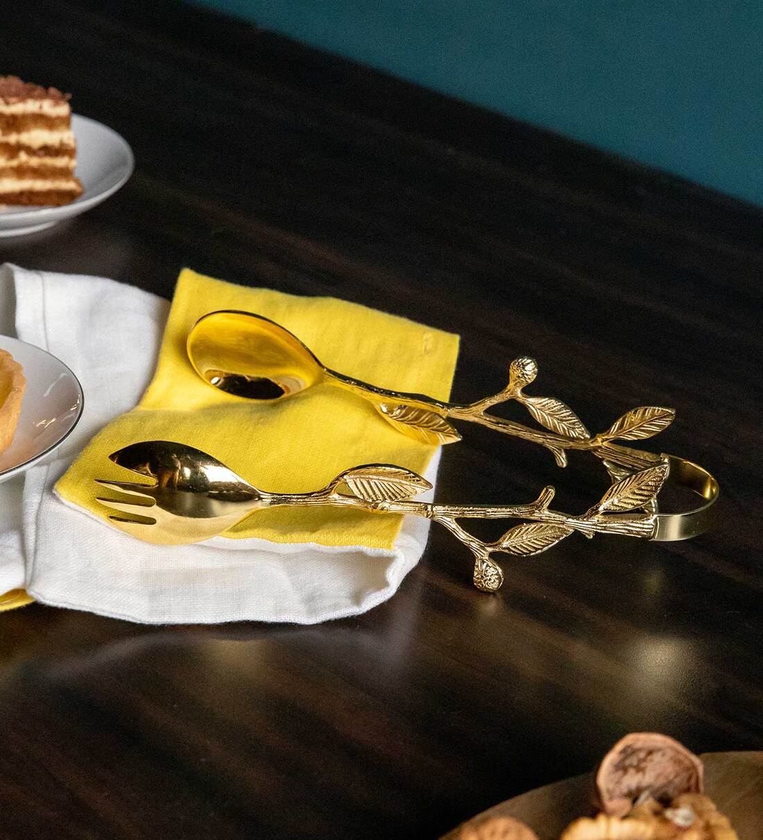Buy Stainless Steel and Brass Gold Botanical Tong by Logam at 35% OFF ...