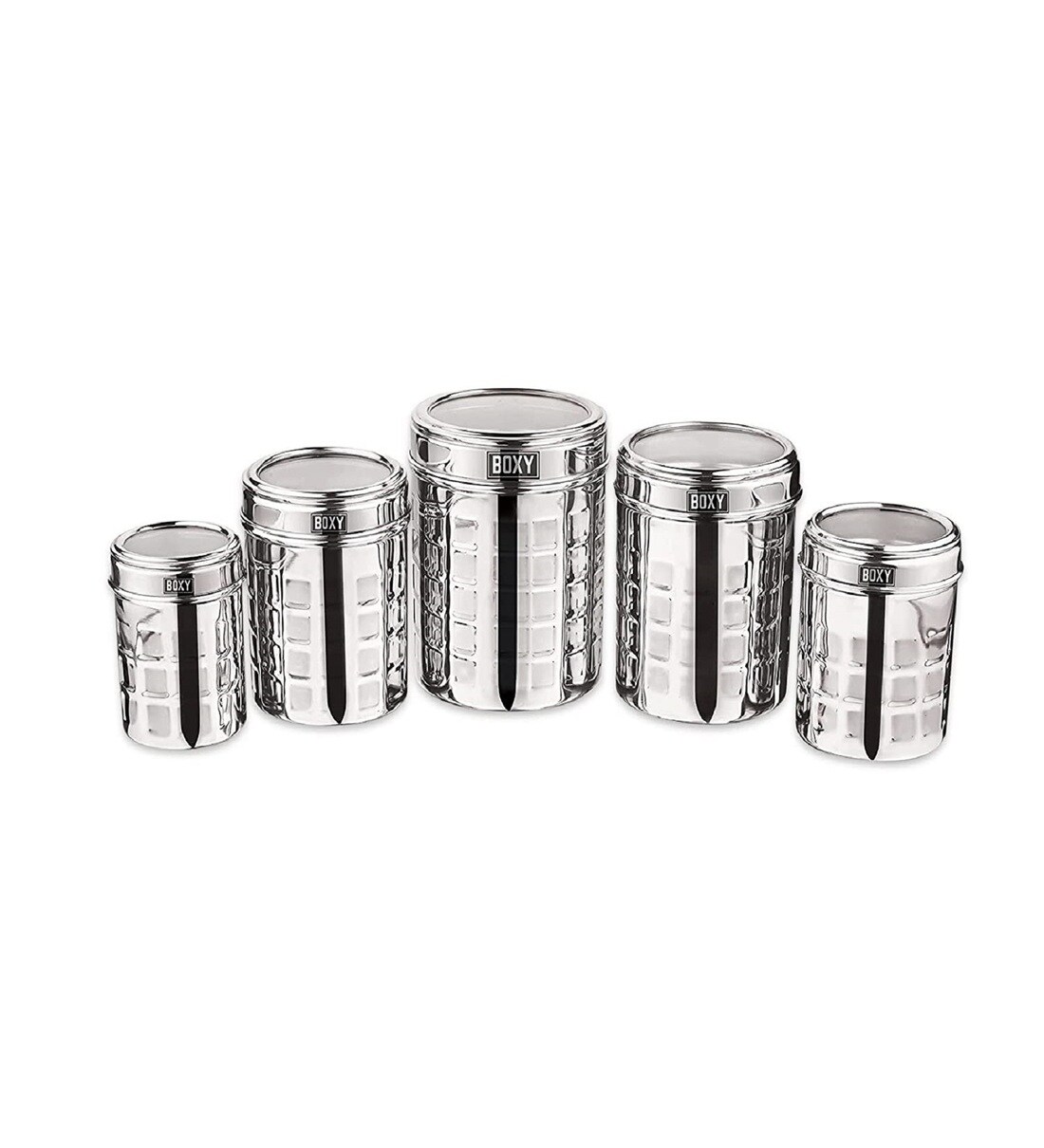 Buy Premium Stainless Steel Kitchen Container Set of 5 By Boxy Home at ...