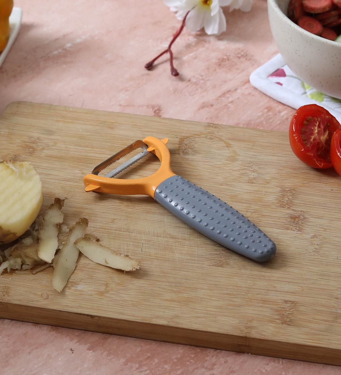 Buy Stainless Steel Peeler In Yellow by Metinox Online - Kitchen Tools ...