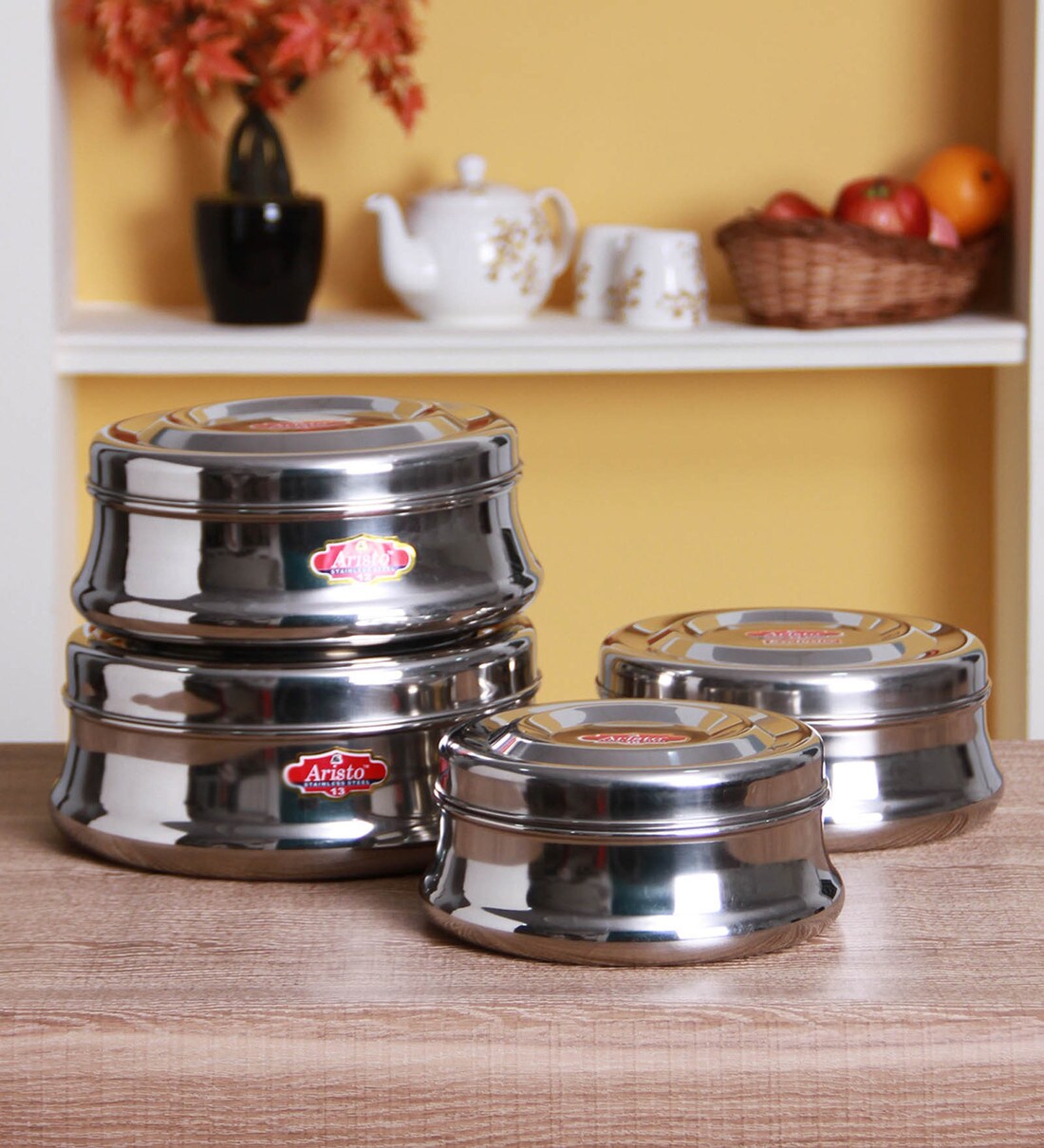 Buy Stainless Steel Round Containers - Set of 4 by Aristo at 25% OFF by ...