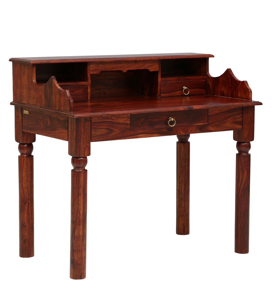 Buy Amigo Sheesham Wood Writing Table In Honey Oak Finish By Mudramark ...