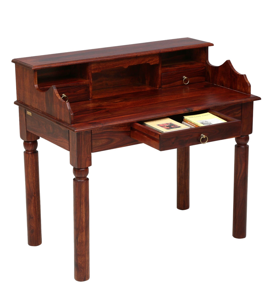 Buy Amigo Sheesham Wood Writing Table In Honey Oak Finish By Mudramark ...