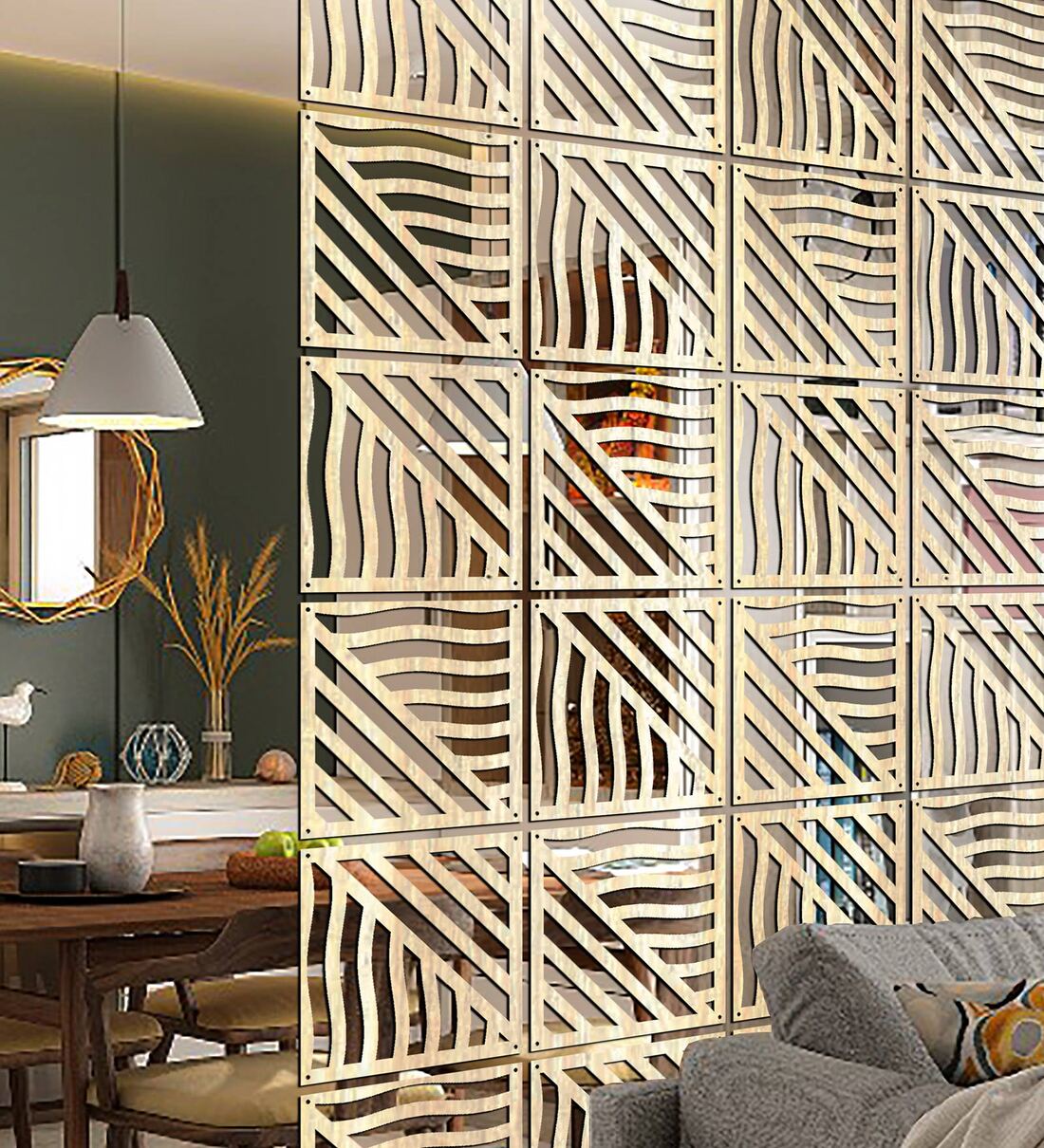 Buy Static Tulia (Set Of 10) Cream Colour Engineered Wood Hanging Room ...