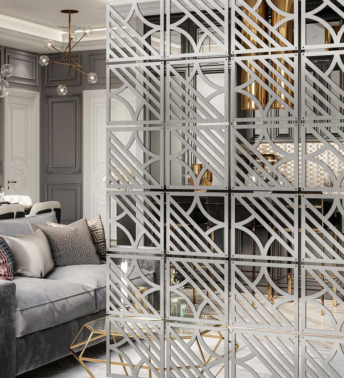Buy Static Roselyn (Set Of 10) Silver Colour Acrylic Hanging Room ...