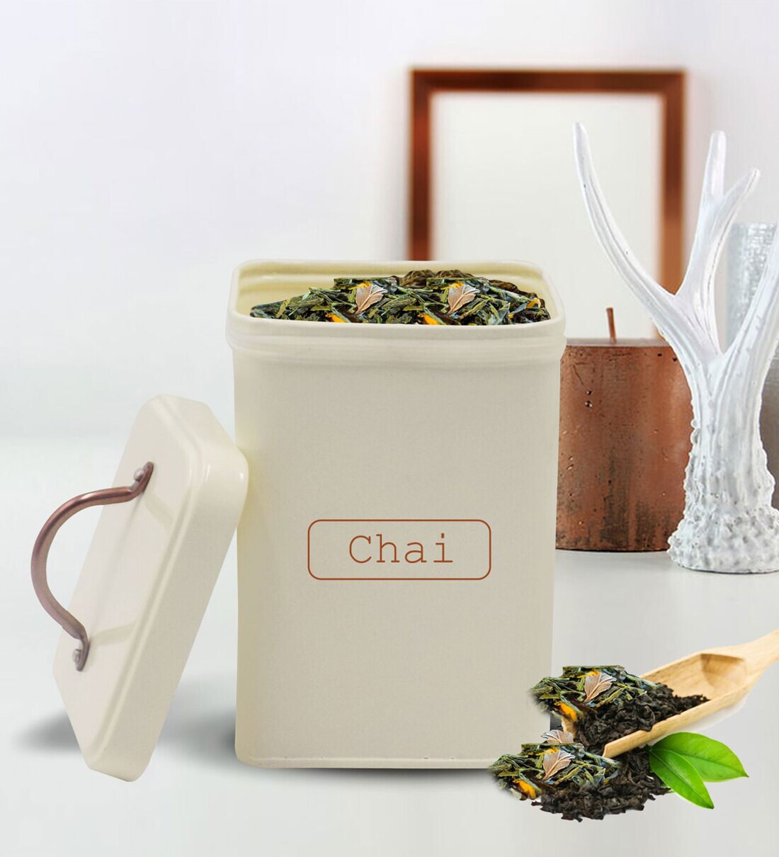 Buy Steel Ivory Airtight Chai Jar By Market 99 Online - Jars and ...