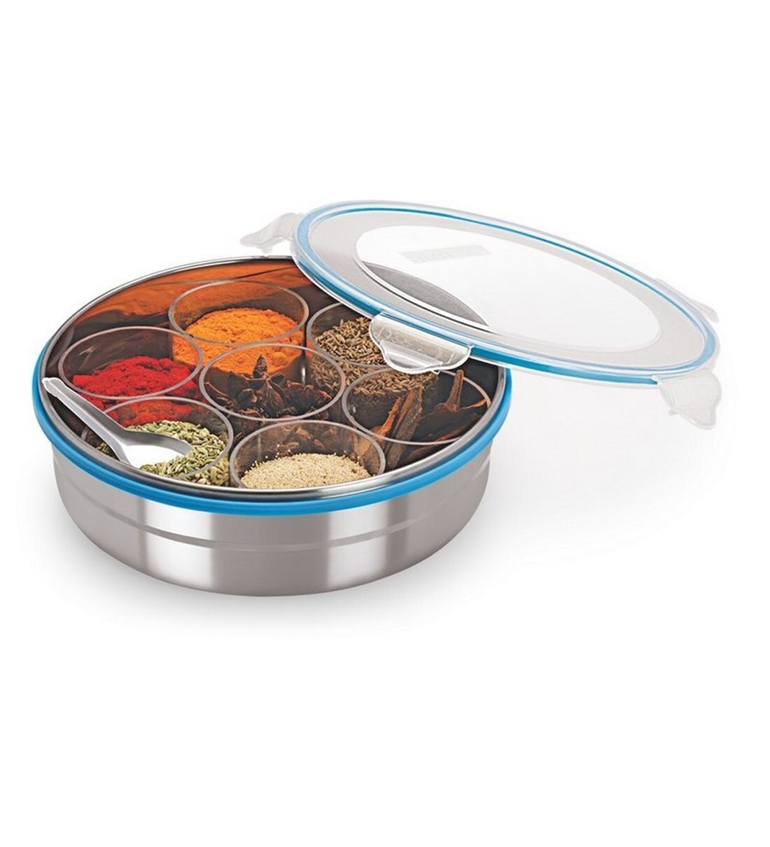 Buy 1.8 Ltr Stainless Steel Spice Box with 7 Containers - 22.7cm ...