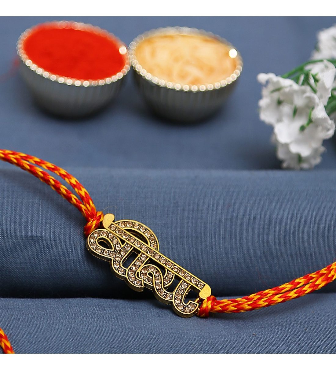 Buy Stone Studded VEERA Rakhi by Aapno Rajasthan Online - Rakhis ...