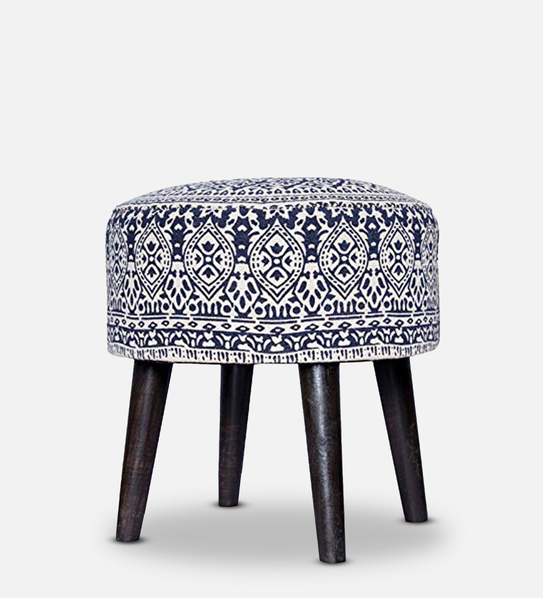 Buy Fremont Fabric Seating Stool in Blue Colour by NestRoots Online ...
