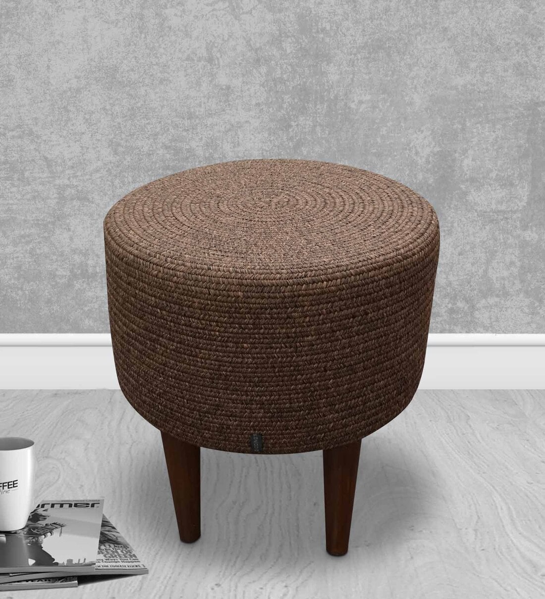 Buy Cocoa Braided Seating Stool in Dark Brown Colour at 26% OFF by ...