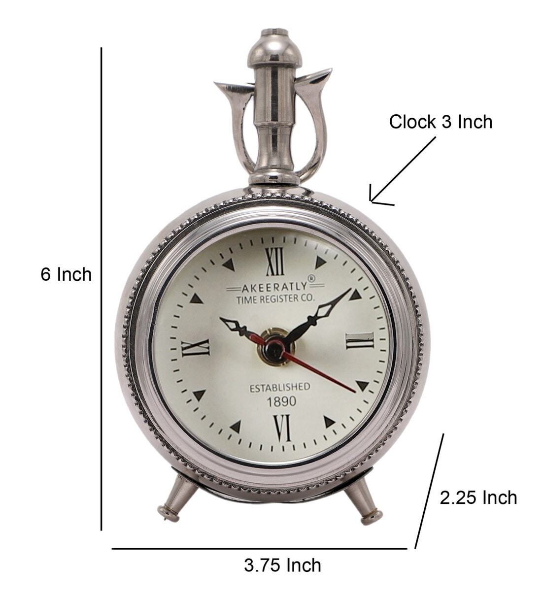 Buy Stunning Desk Silver Aluminium Table Clock by Akeeratly Online ...