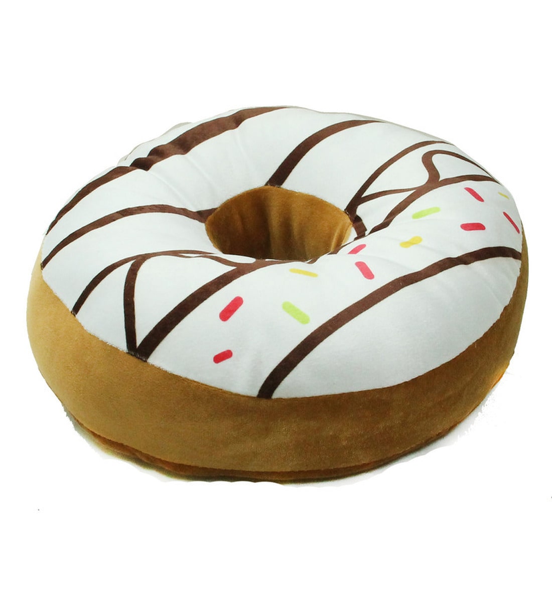 Buy White Striped Velvet 16 x 16 Inch Donut Shaped Cushion at 69% OFF ...