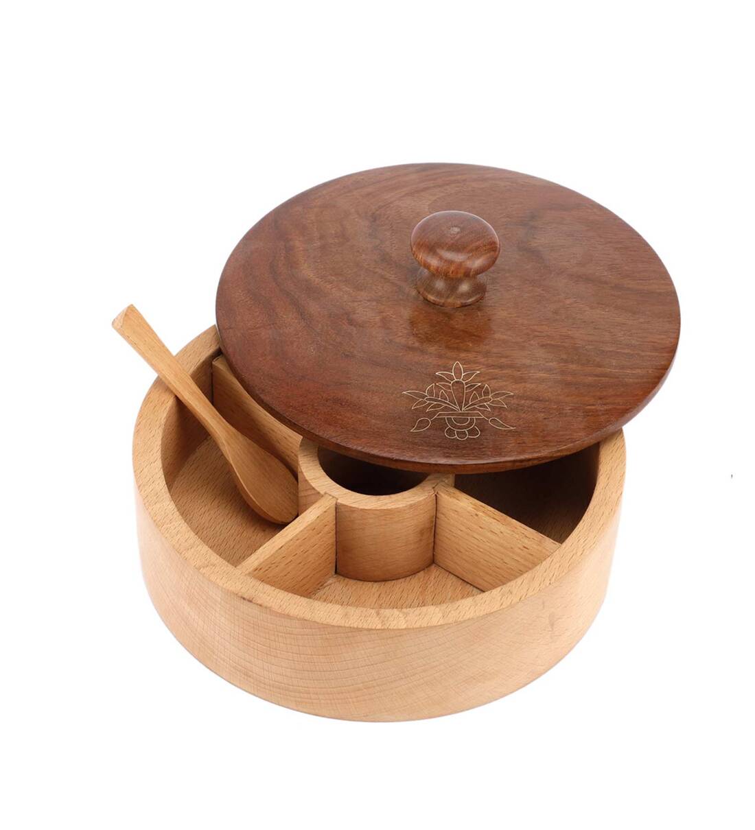 Buy StyleWood 50ml Brown Colour Sheesham Wood Spice Box by Vareesha ...