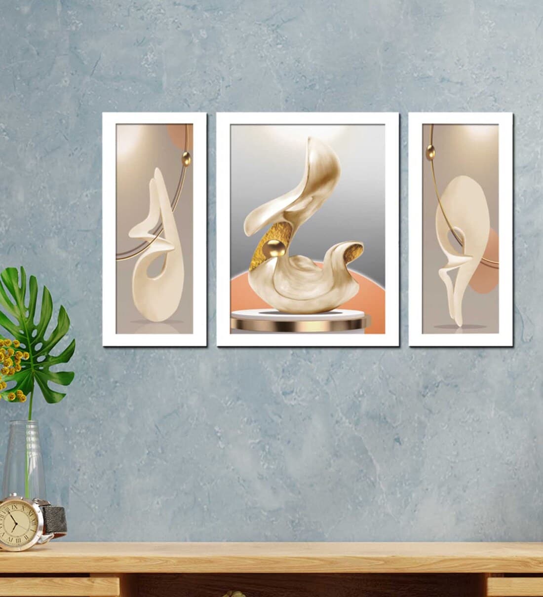 Buy Stylish Modern MDF Art Panels Set of 3 at 15% OFF by Wens | Pepperfry