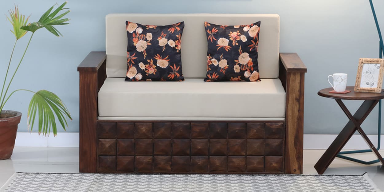 Buy Strasbourg Sheesham Wood Pull Out 2 Seater Sofa Cum Bed In ...
