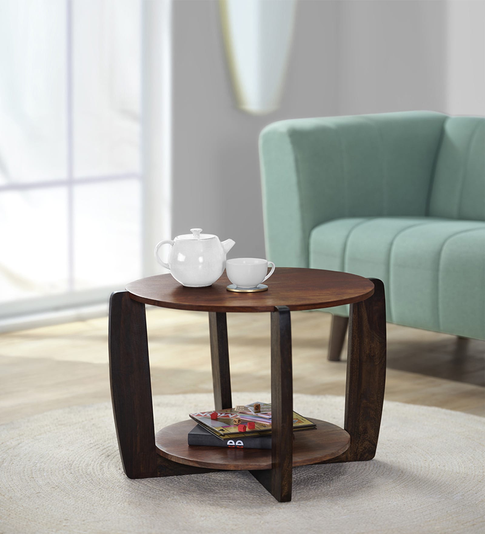 Buy Stack Sheesham Wood Coffee Table in Mahogany Finish at 23% OFF by ...