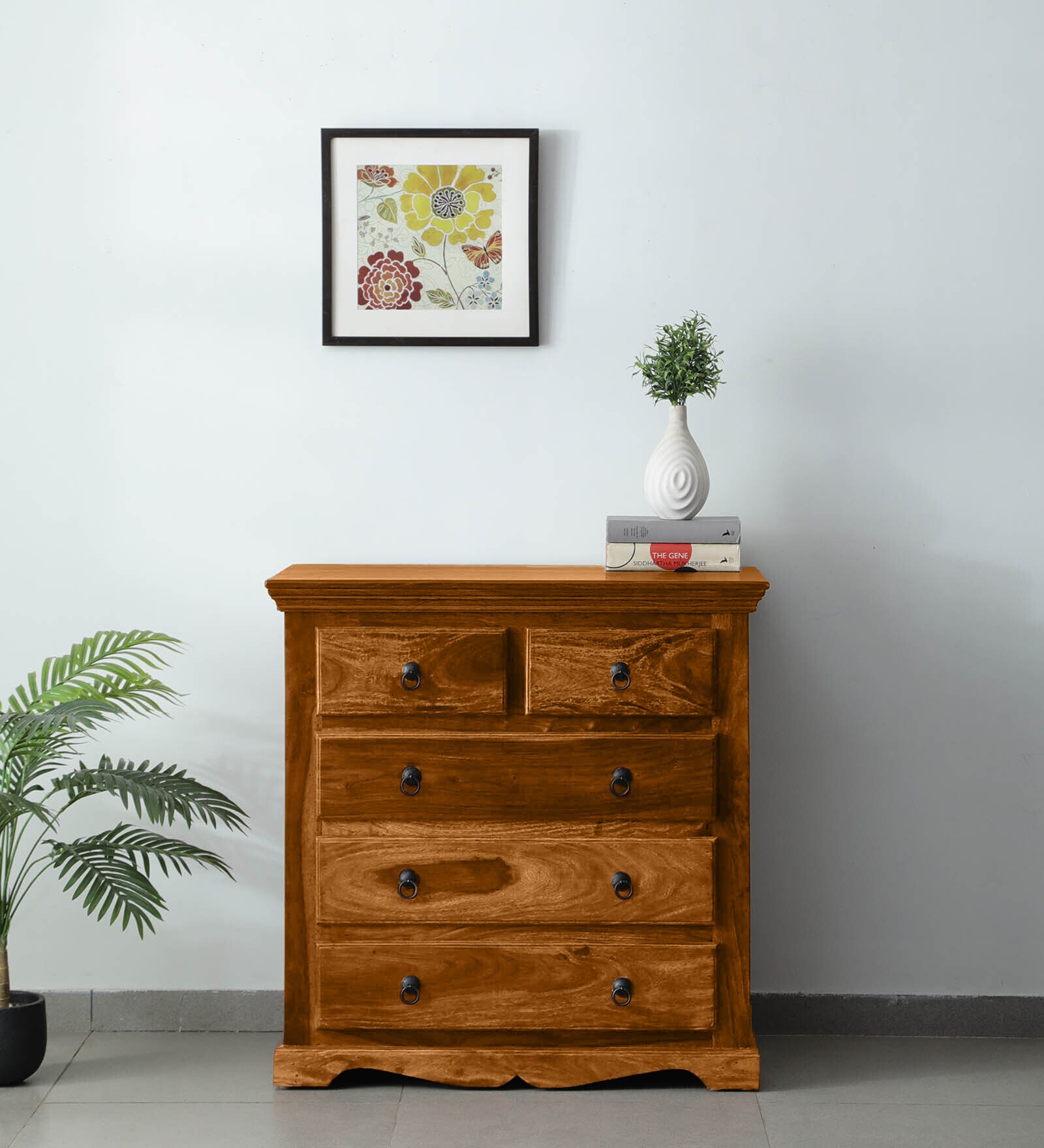 Buy Stafford Sheesham Wood Chest Of Drawers In Scratch Resistant Rustic ...