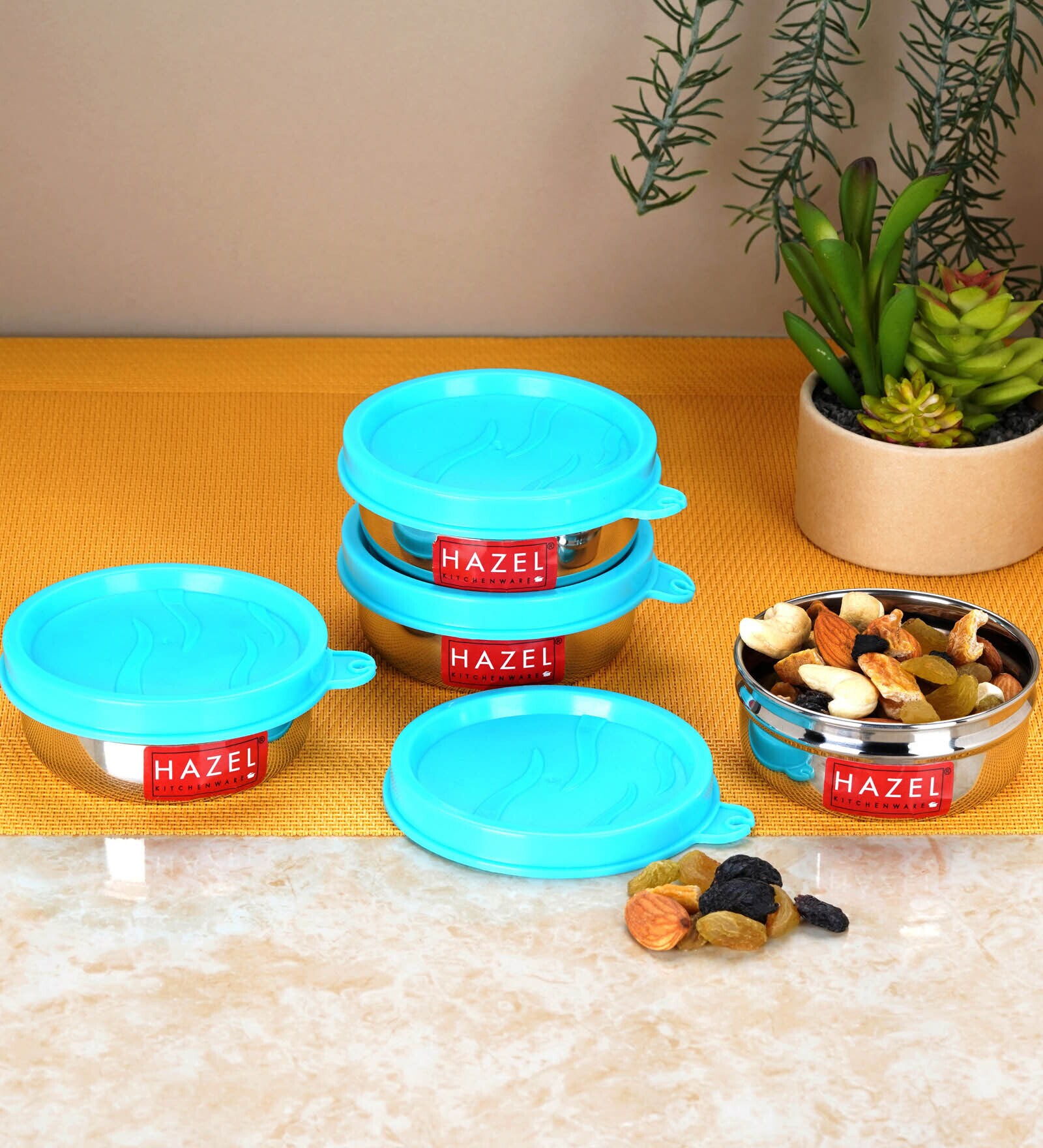 Buy Stainless Steel 150ml Silver Airtight Storage Container (Set of 4 ...