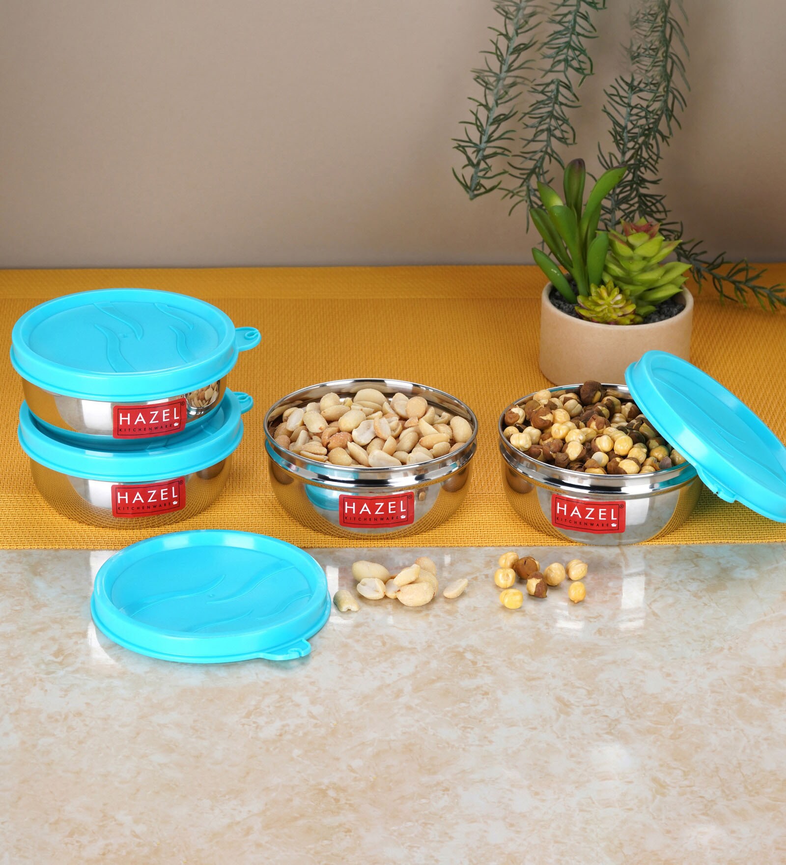 Buy Stainless Steel 90ml Silver Airtight Storage Container (Set of 4 ...