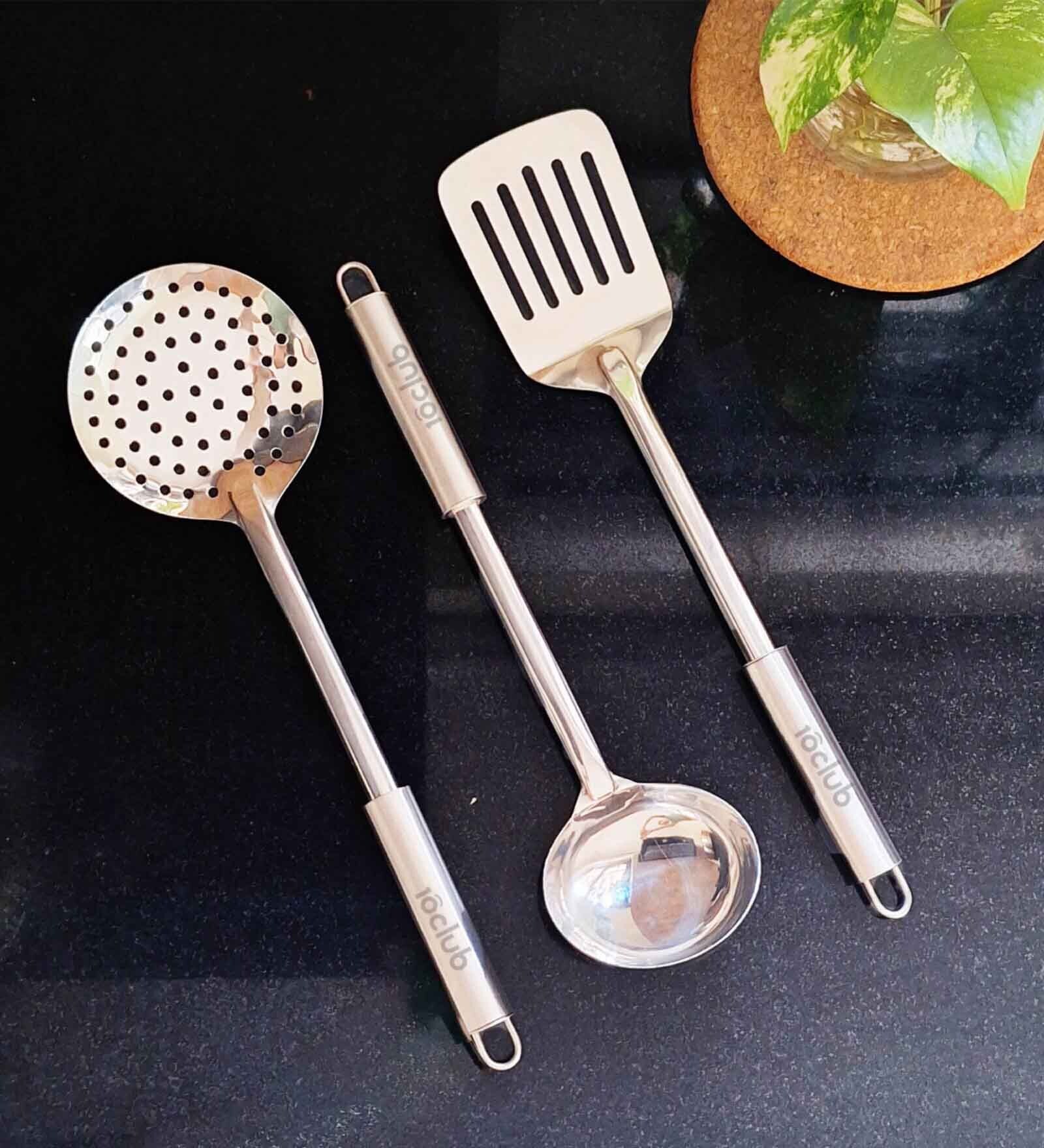 Buy Stainless Steel Fry & Cook (3Pc) Kitchen Tools Set at 31% OFF by ...