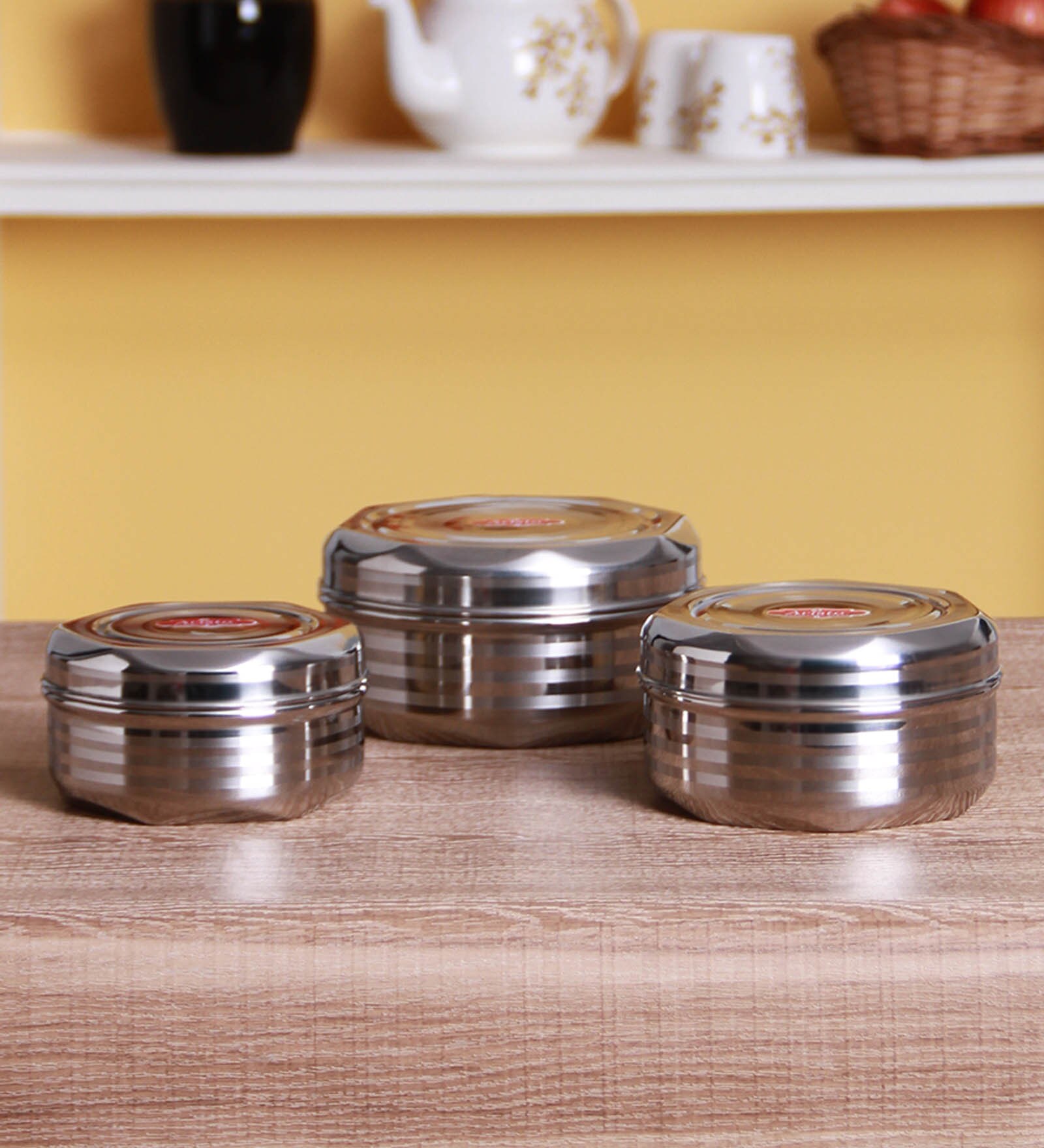 Buy Stainless Steel Round Containers - Set of 3 by Aristo at 16% OFF by ...