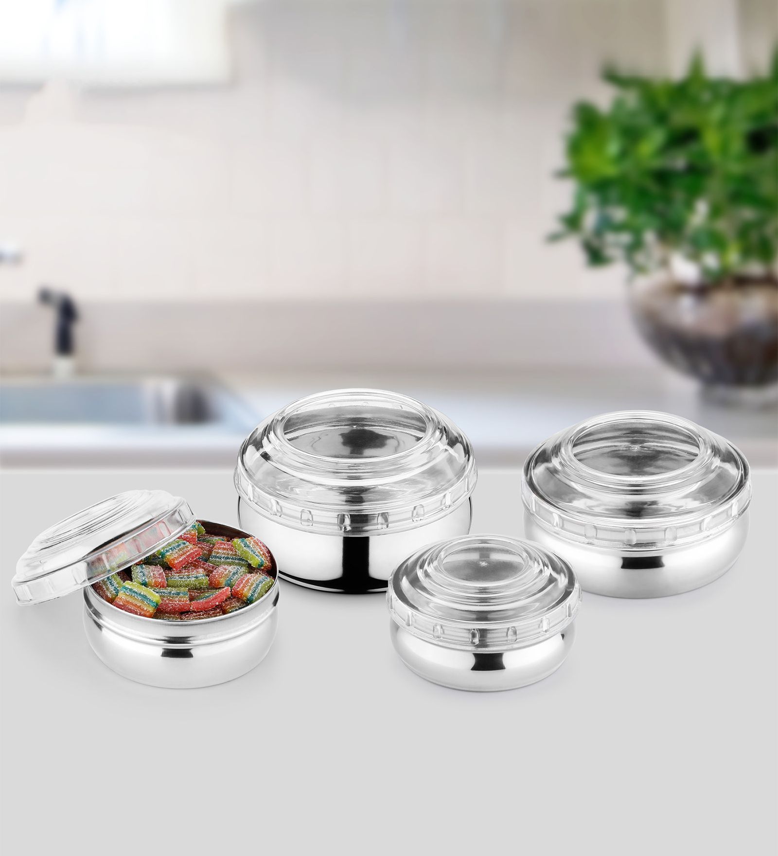 Buy Stainless Steel Kitchen Container Set of 4 By Jensons Online ...