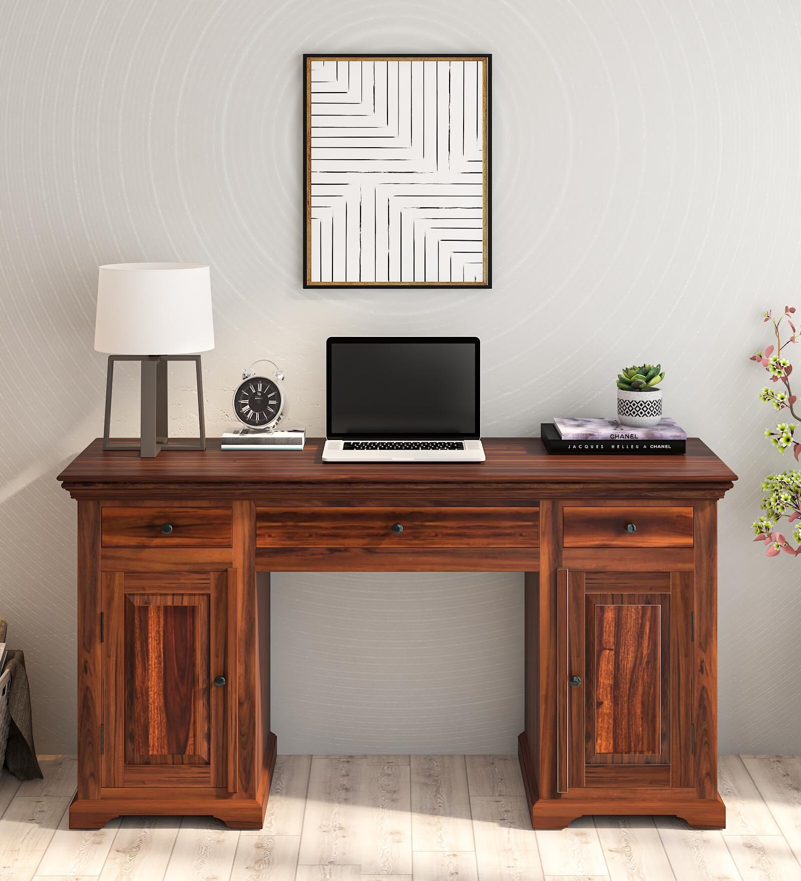 Buy Stanfield Sheesham Wood Writing Table In Honey Oak at 24% OFF by ...