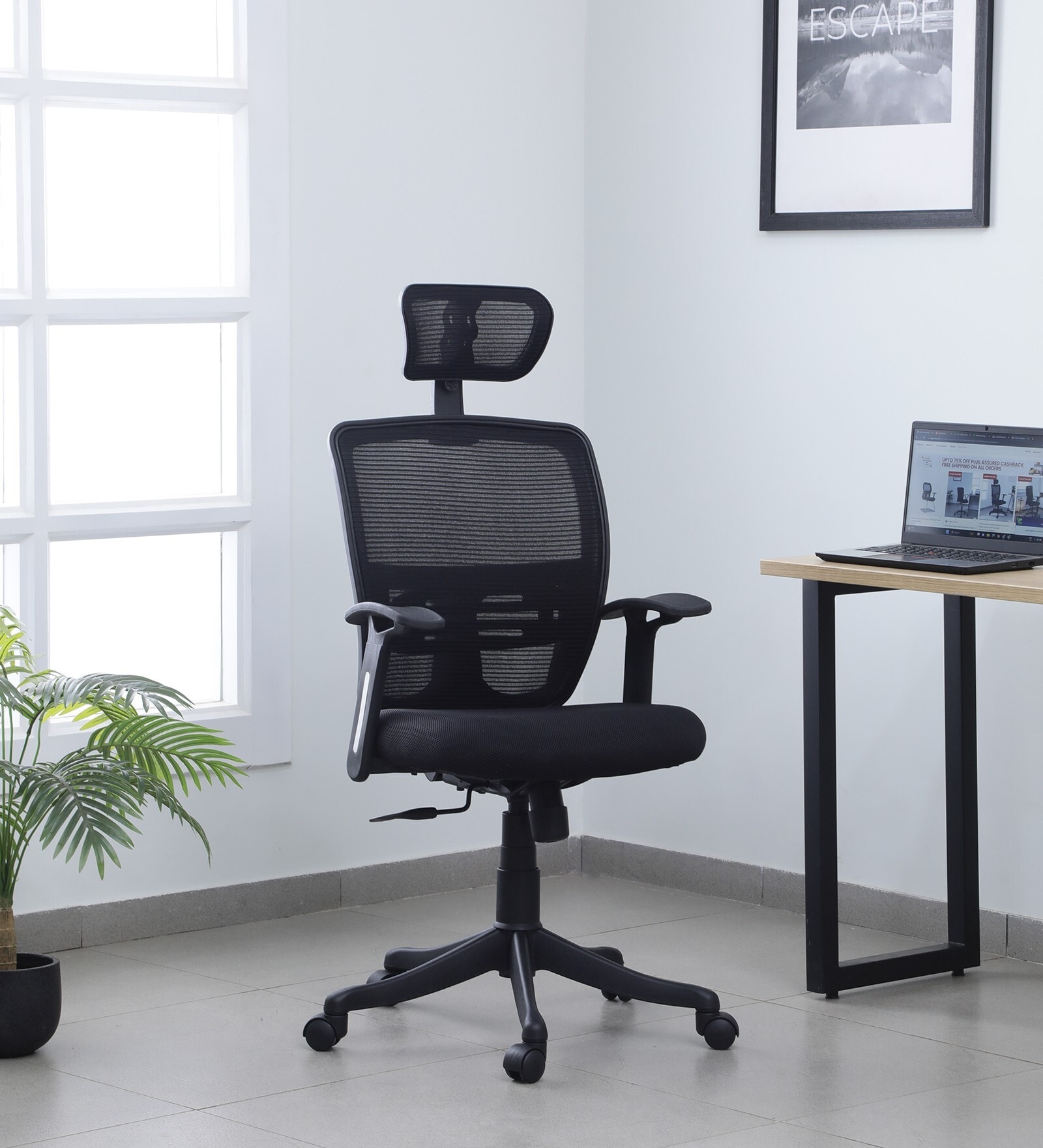 Buy Star High Back Ergonomic Chair in Black Colour at 38% OFF by Athena ...