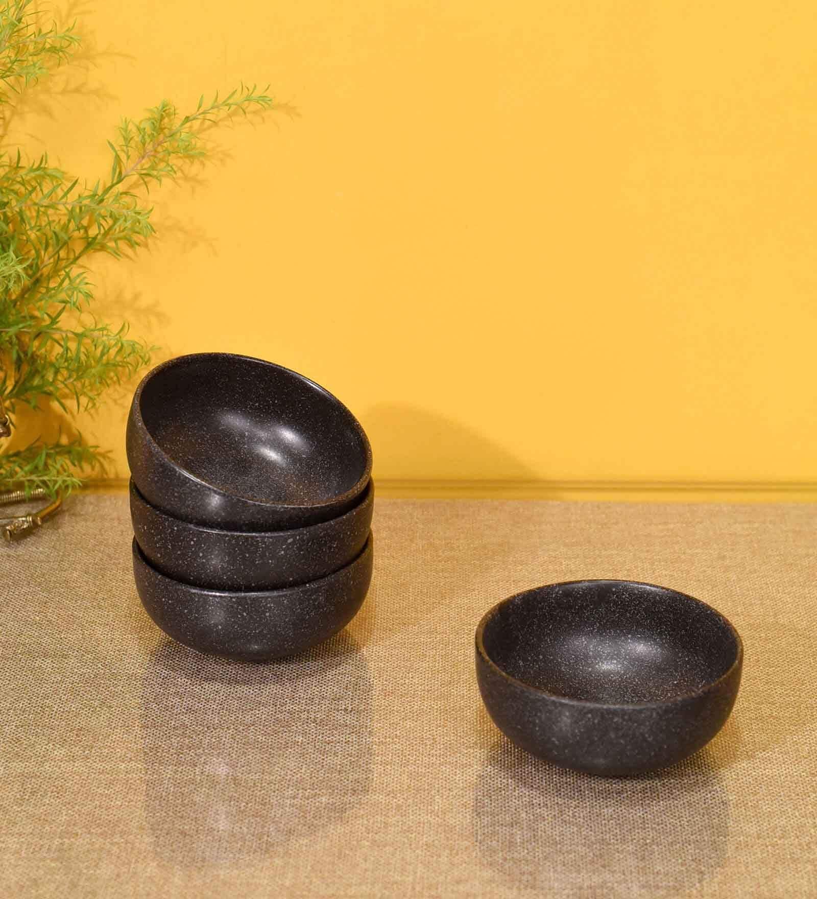 Buy Starry Night Black 150 ml Ceramic (Set of 4) Dinner Bowls at 23% OFF by Aakriti art ...