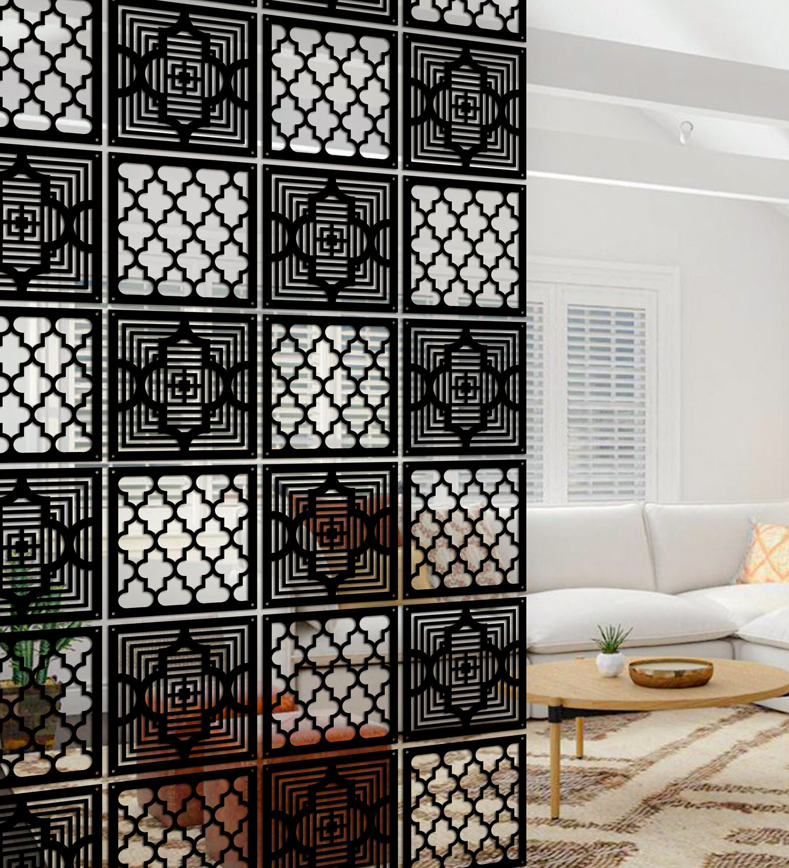 Buy Static Paradise (Set Of 10) Black Colour Acrylic Hanging Room ...